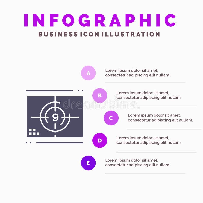 Film, Movie, Numbers, Opening, Premiere Solid Icon Infographics 5 Steps ...
