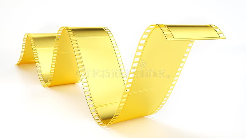 Film Negative in Gold - 3D Rendering Stock Illustration - Illustration ...