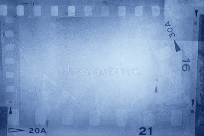 Film Negatives Blue Background Stock Image - Image of cinematography ...