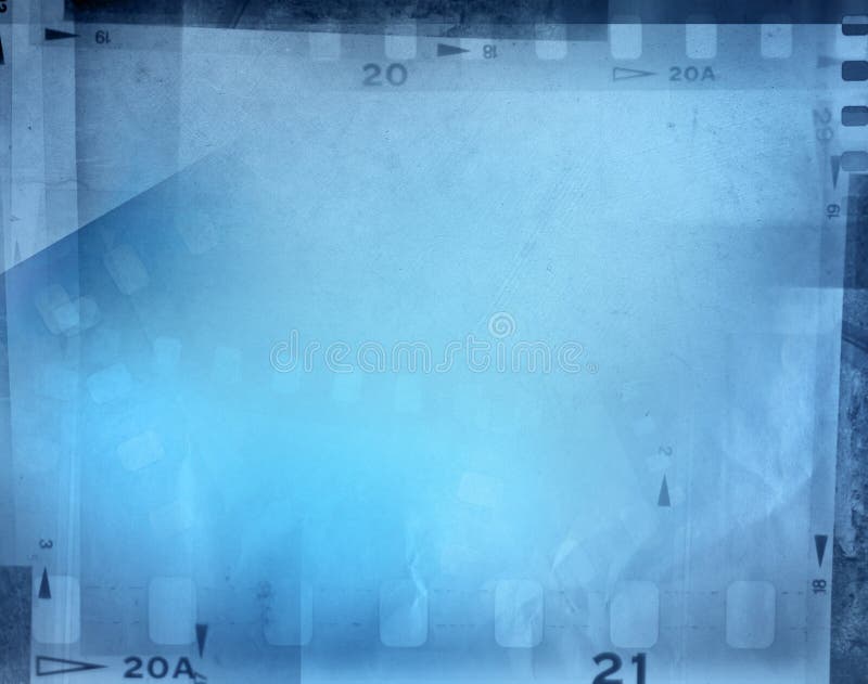 Film Negatives Blue Background Stock Photo - Image of composite, retro ...