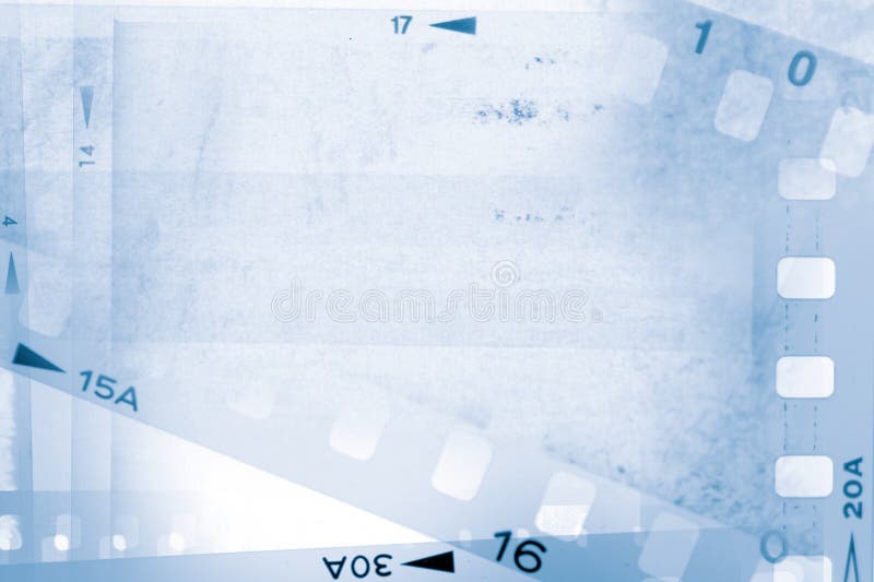 Film Negatives Blue Background Stock Photo - Image of movie, strip ...