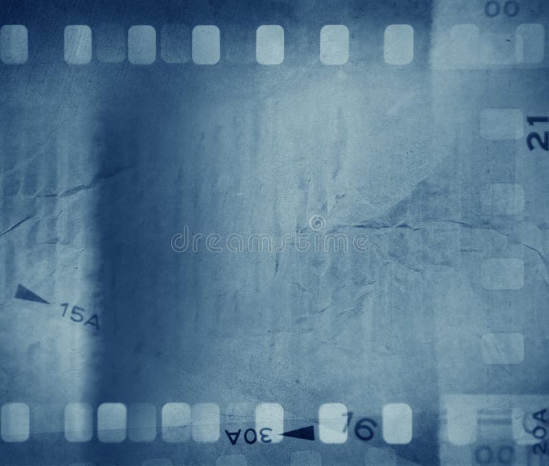 Film Negatives Blue Background Stock Image - Image of background ...