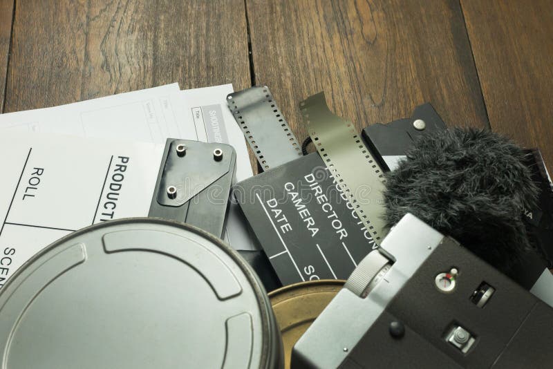 Film Production Behind the Scenes Flat Lay Image for Background. Stock ...