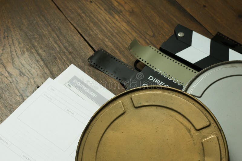 Film Production Behind the Scenes Flat Lay Image for Background. Stock ...