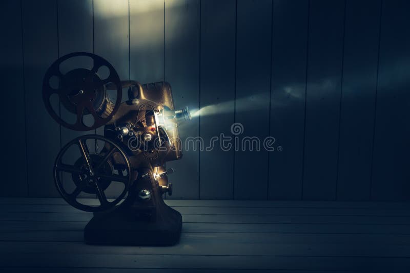 Old Film Projector Isolated on White Stock Image - Image of film ...