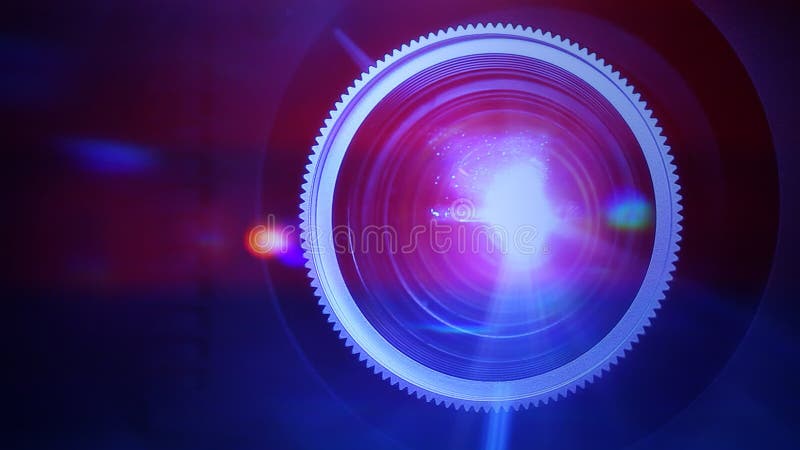 Projector Lens in Operation. Spectral Decomposition of Light Stock ...