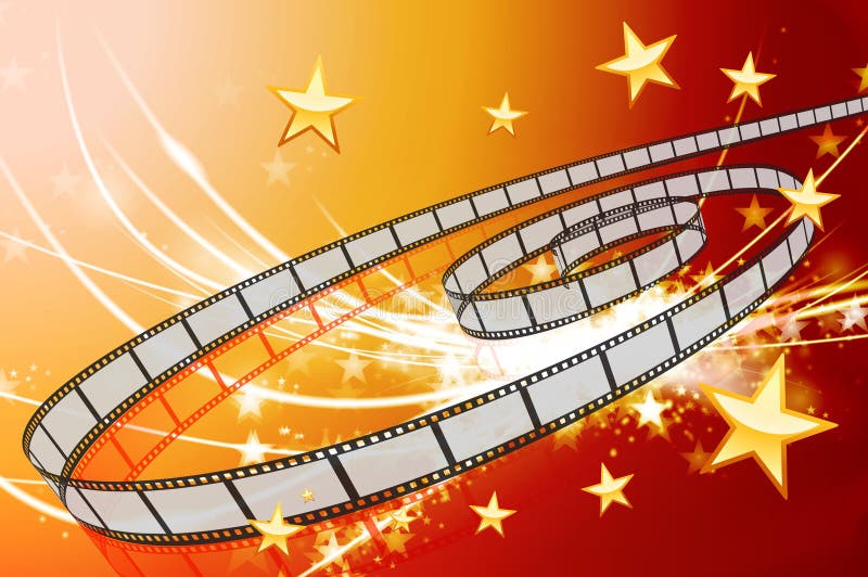 Film Reel on Abstract Modern Light Background Stock Illustration ...