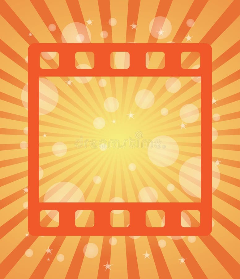 Film Reel Frame on Sunbeam Background Stock Vector - Illustration of ...