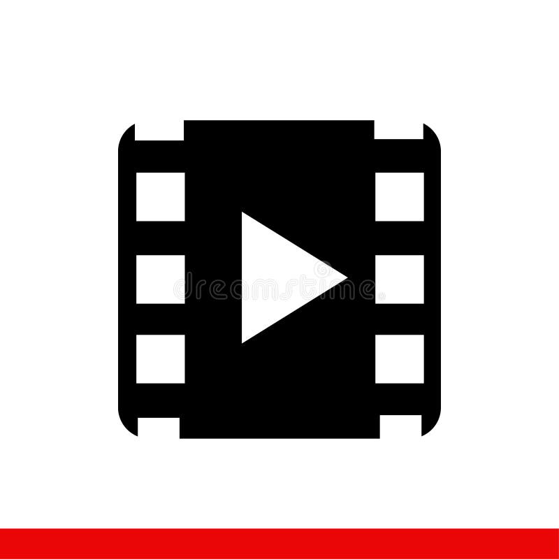 Film Reel Icon with Play Icon Stock Vector - Illustration of record ...