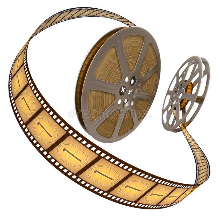 Film Reel Over White stock illustration. Illustration of rendering ...