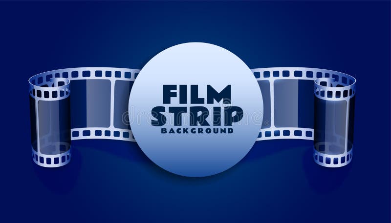 Film Reel Strip in Blue Color Background Stock Vector - Illustration of ...