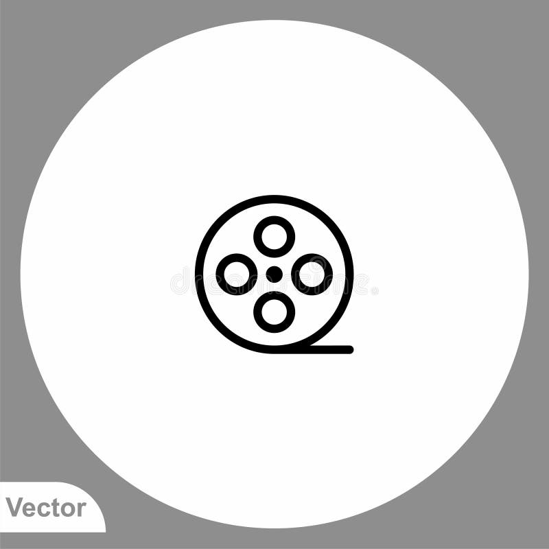 Film Reel Vector Icon Sign Symbol Stock Vector - Illustration of media ...