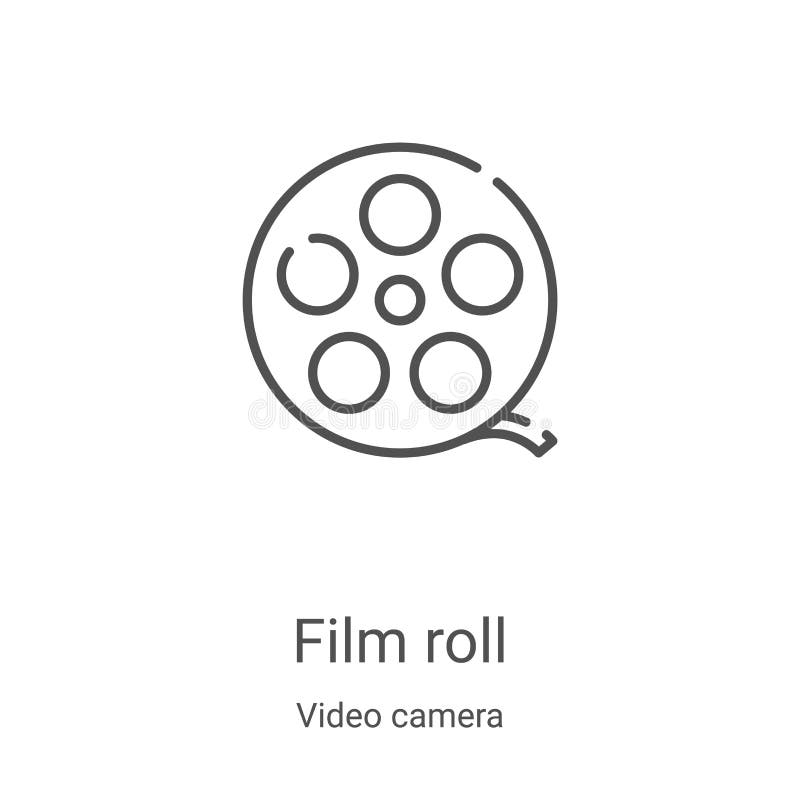 Film Roll Icon Vector from Video Camera Collection. Thin Line Film Roll ...