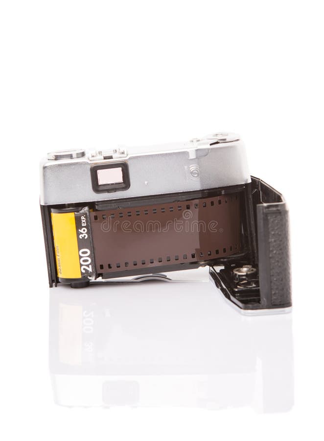 Film Roll Inside Old Retro Camera I Stock Image - Image of antique ...
