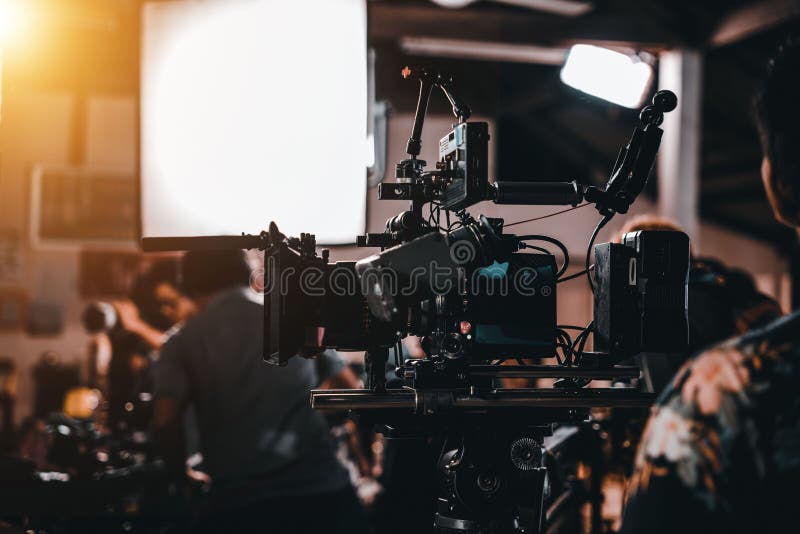 The Film Set Professional Camera Crew Stock Photo - Image of live ...