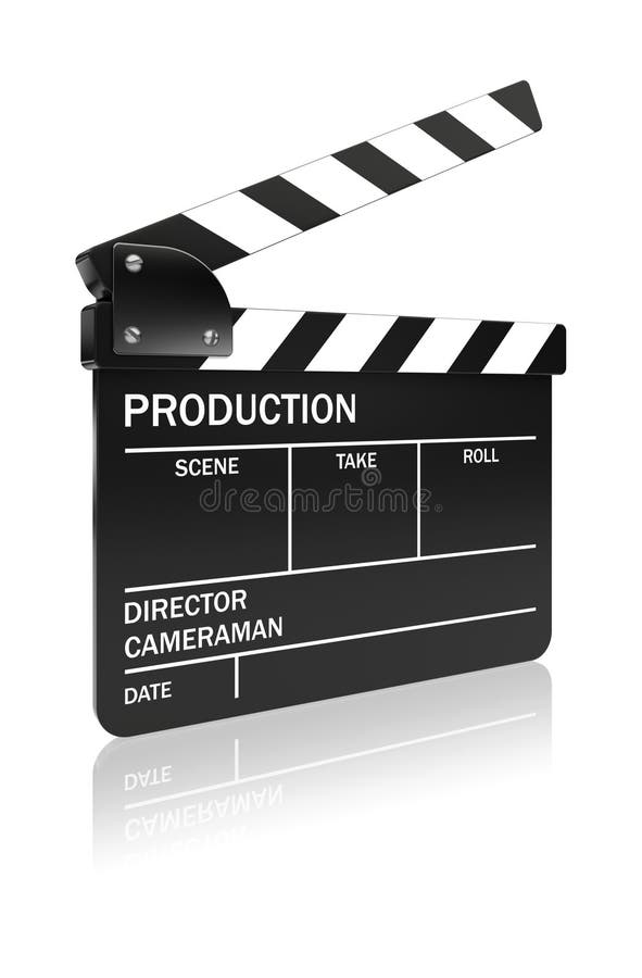Film Slate with Movie Film Reel Stock Illustration - Illustration of ...