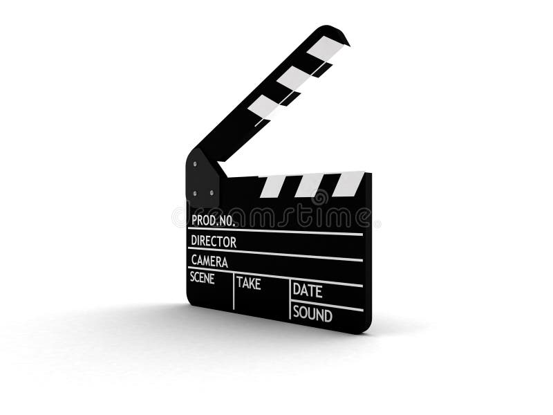 Film Slate Isolated on White Stock Illustration - Illustration of ...