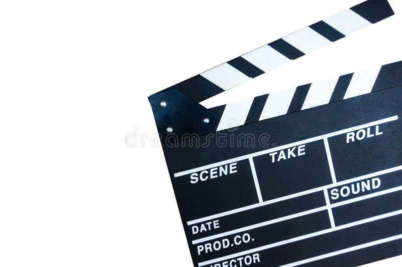 Film Slate in White Background Stock Image - Image of scene, production ...