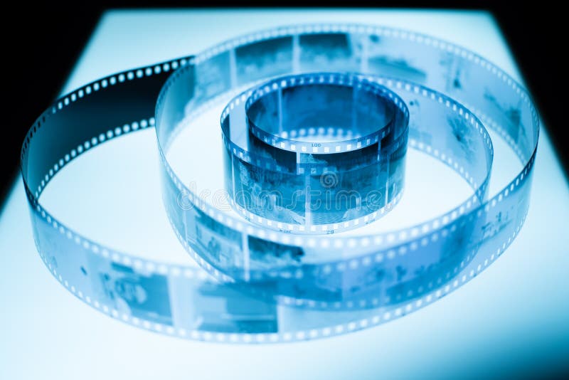 Negative Film Strip, Cold Color Stock Image - Image of roll, shot ...