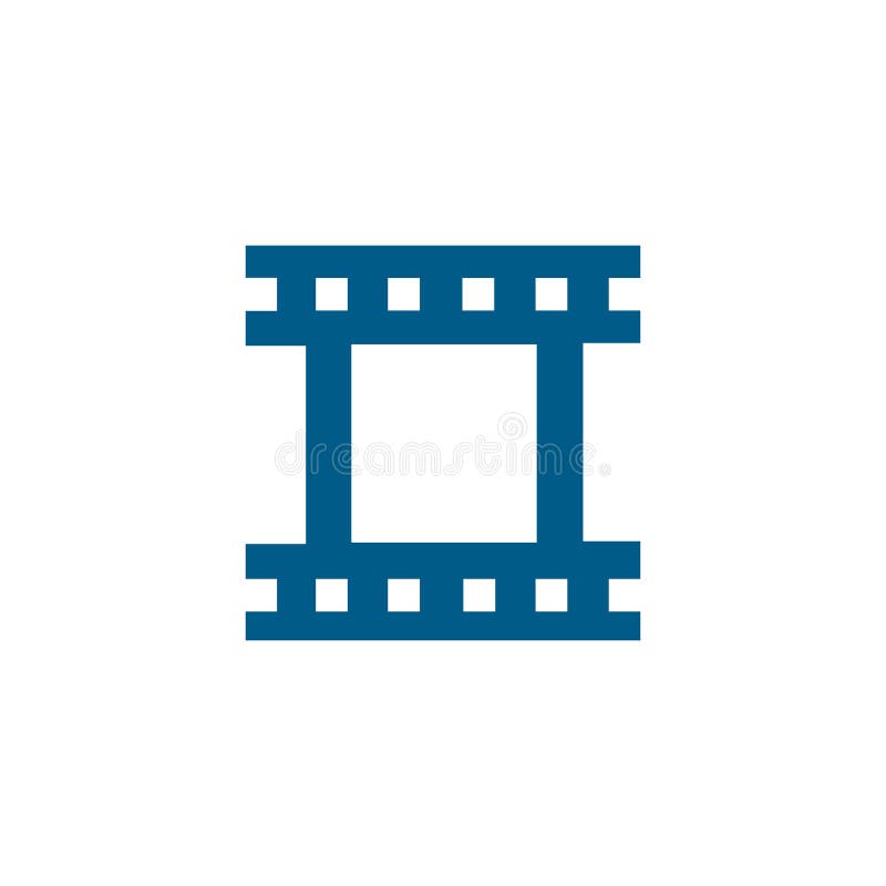 Film Strip Blue Icon on White Background. Blue Flat Style Vector ...