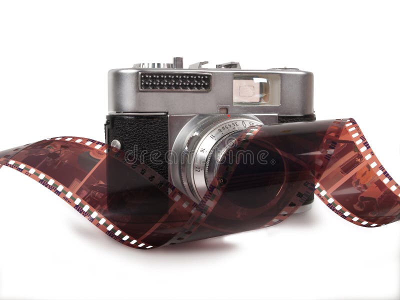 Film strip and camera stock image. Image of black, clip - 31495593