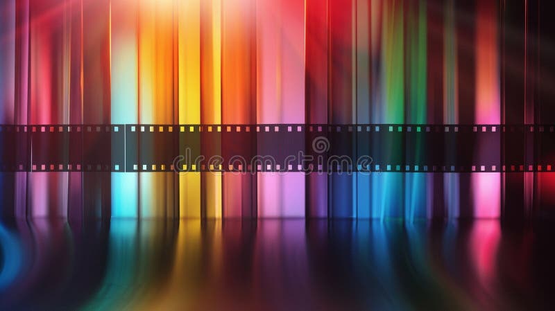 Film Strip on Colorful Background, Multimedia Concept Stock ...