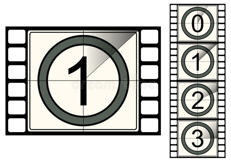 Film strip countdown stock vector. Illustration of piece - 3870786