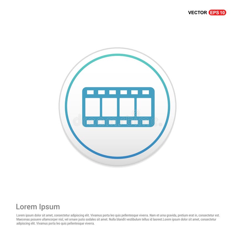 Film Strip Icon - White Circle Button Stock Vector - Illustration of ...