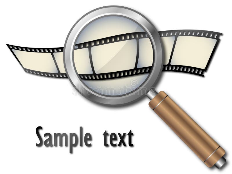 Film Strip with Magnifying Glass Stock Vector - Illustration of inspect ...