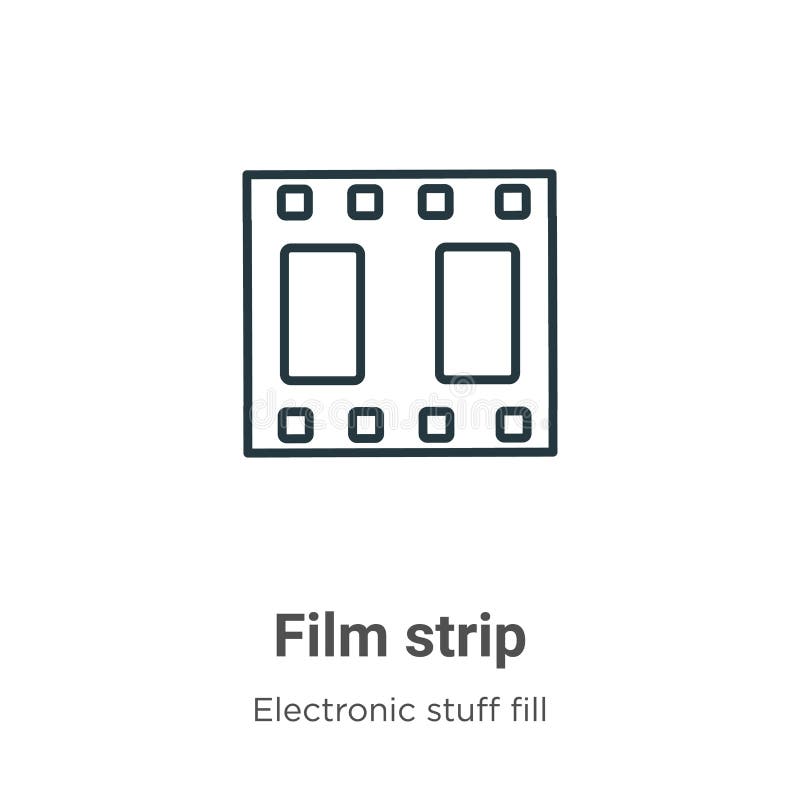 Film Strip Outline Vector Icon. Thin Line Black Film Strip Icon, Flat ...