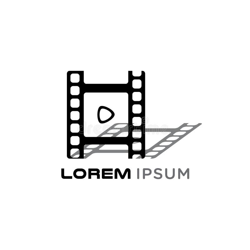 Film Strip Play Logo Design Simple Template Stock Vector - Illustration ...