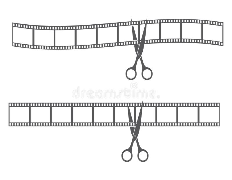 Film strip with scissors stock vector. Illustration of design - 330520872