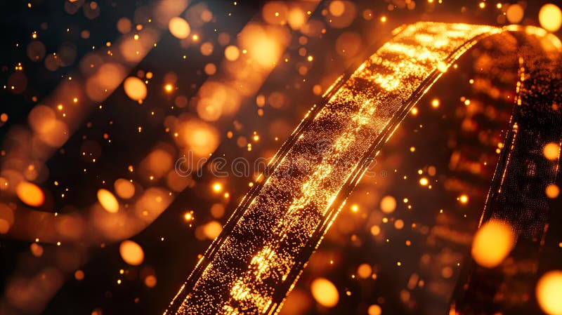 Film Strips with Glowing Particles Stock Illustration - Illustration of ...