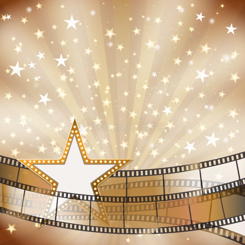Film strips and star frame stock vector. Illustration of background ...