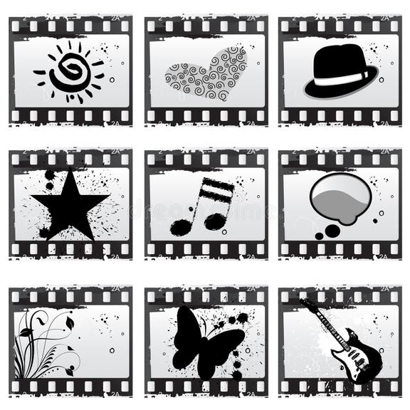 Film with symbols stock vector. Illustration of reel - 14921114