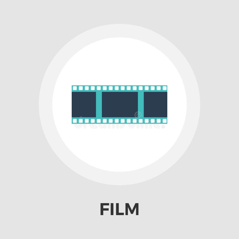 Film flat icon. stock vector. Illustration of 35mm, object - 92417778