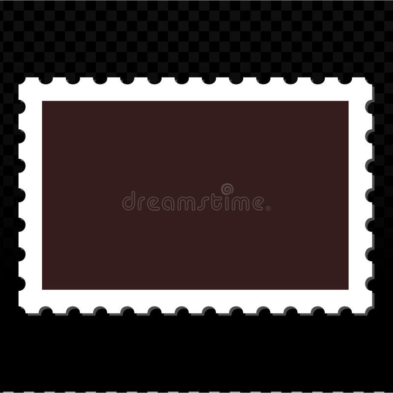 Blank Rectangular Postcard with Perforated Edges and Dark Border ...