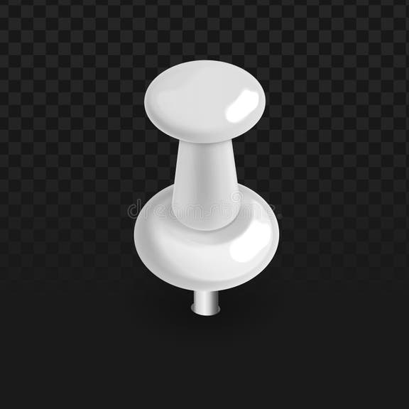 Classic White Thumbtack Vector with Broad Flat Head, Realistic Pin for ...