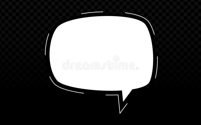 Hand-drawn White Speech Bubble with Sketchy Lines for Comic Dialogues ...