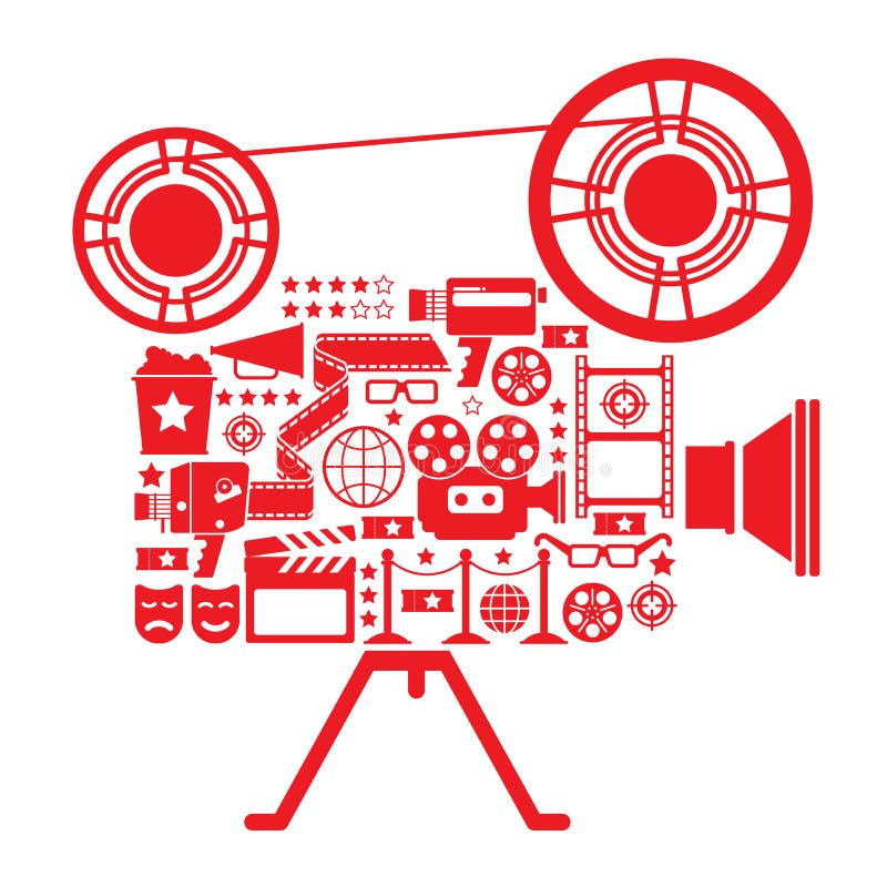 Filming Camera Illustration. Stock Vector - Illustration of silhouette ...