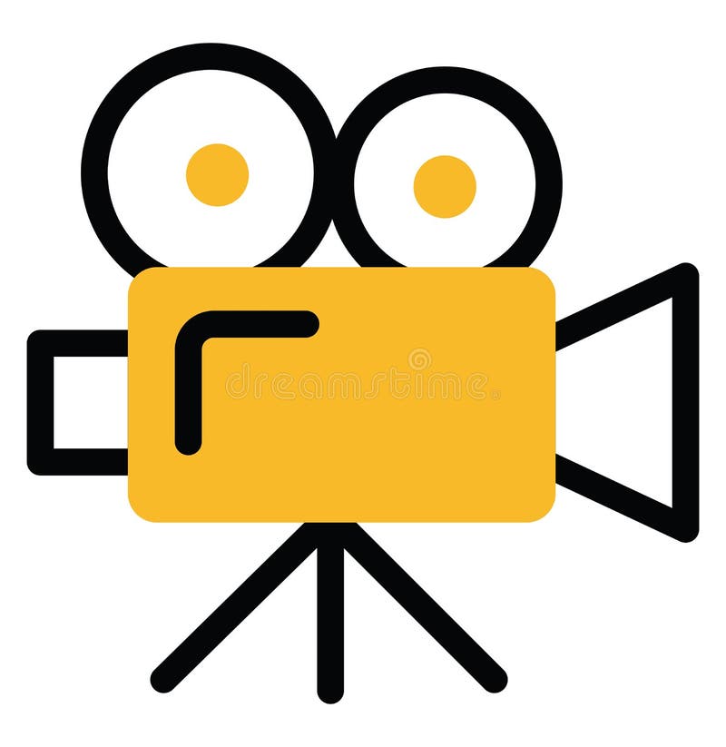 Filming camera, icon stock vector. Illustration of white - 258925978