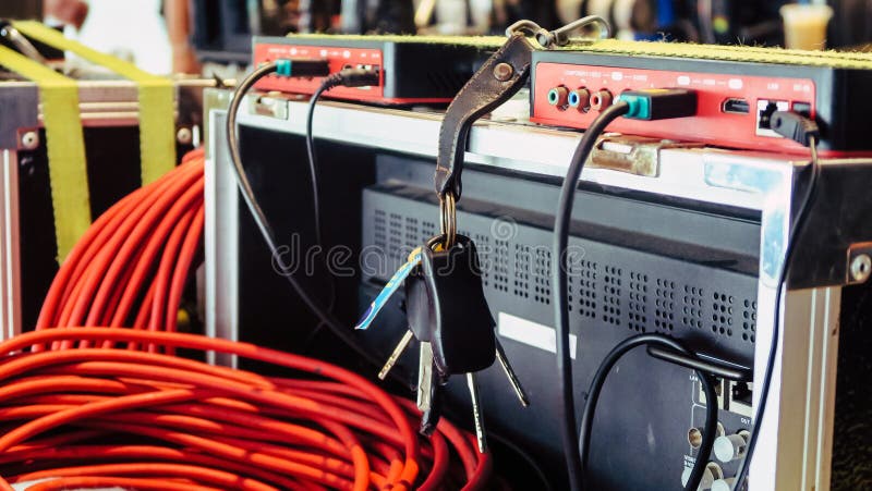 Filming Crew Equipment,electric Power Cables in a Row Stock Photo ...