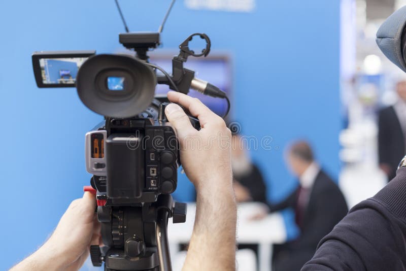 Filming an Event with a Video Camera Stock Image - Image of ...