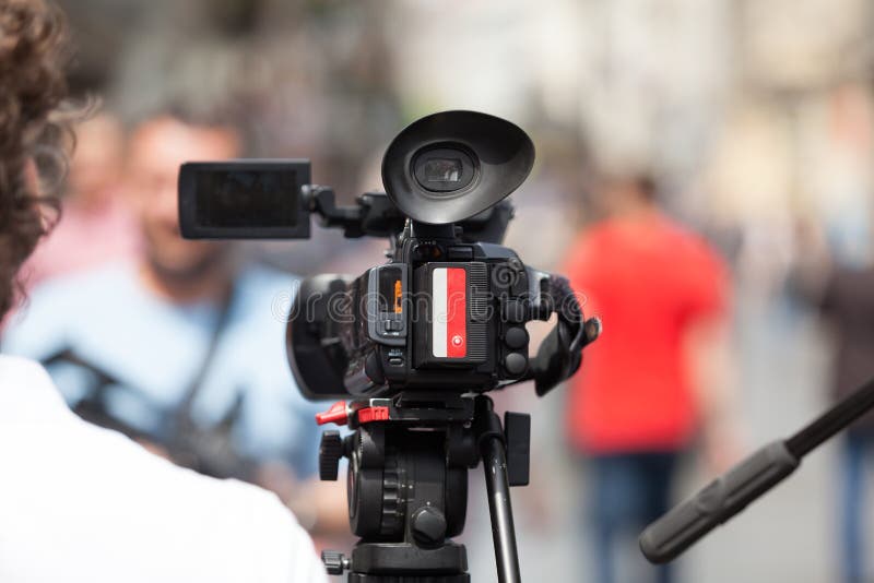 Filming an Event with a Video Camera Stock Image - Image of ...