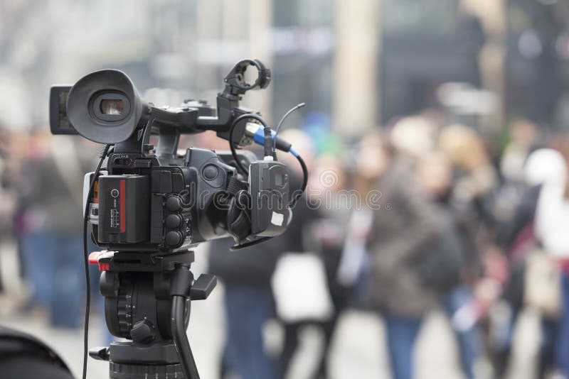 Filming an Event with a Video Camera Stock Image - Image of medium ...