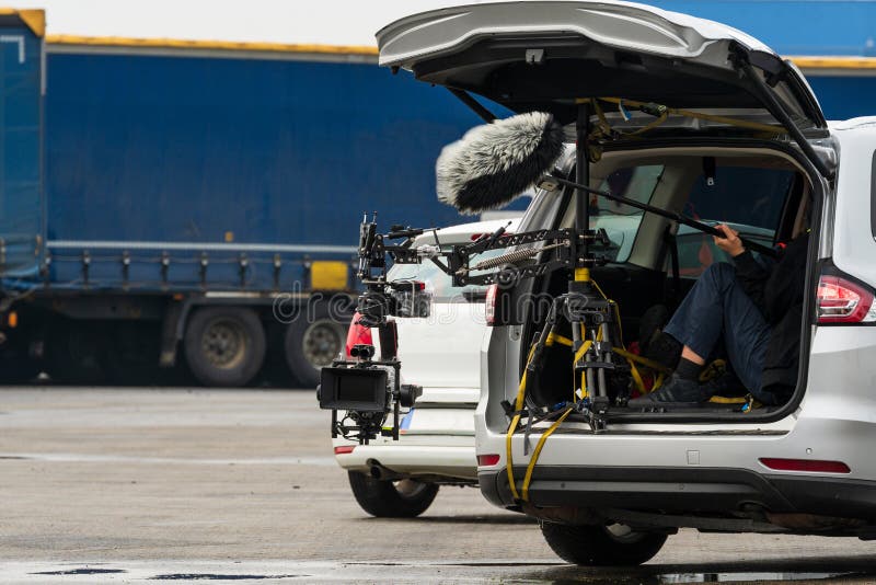 Filming from a moving car stock image. Image of automat - 157151549