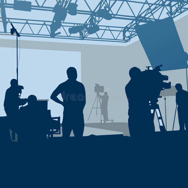 Filming Process in the Studio Concept Image. Content Creating. Flat ...