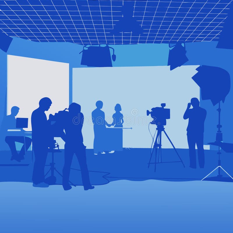 Filming Process in the Studio Concept Image. Content Creating. Flat ...