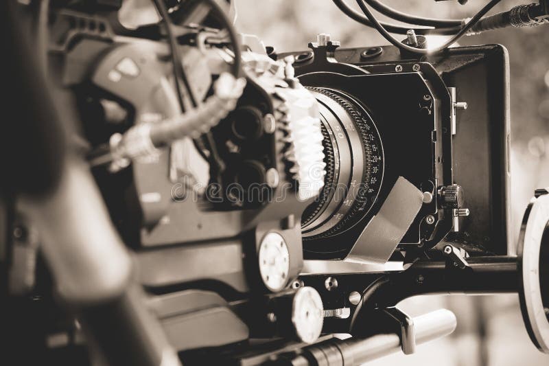 Filming with Professional Camera Background Stock Photo - Image of ...