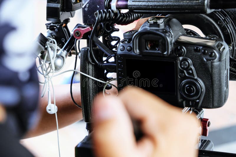 Filming with Professional Camera Background Stock Photo - Image of ...